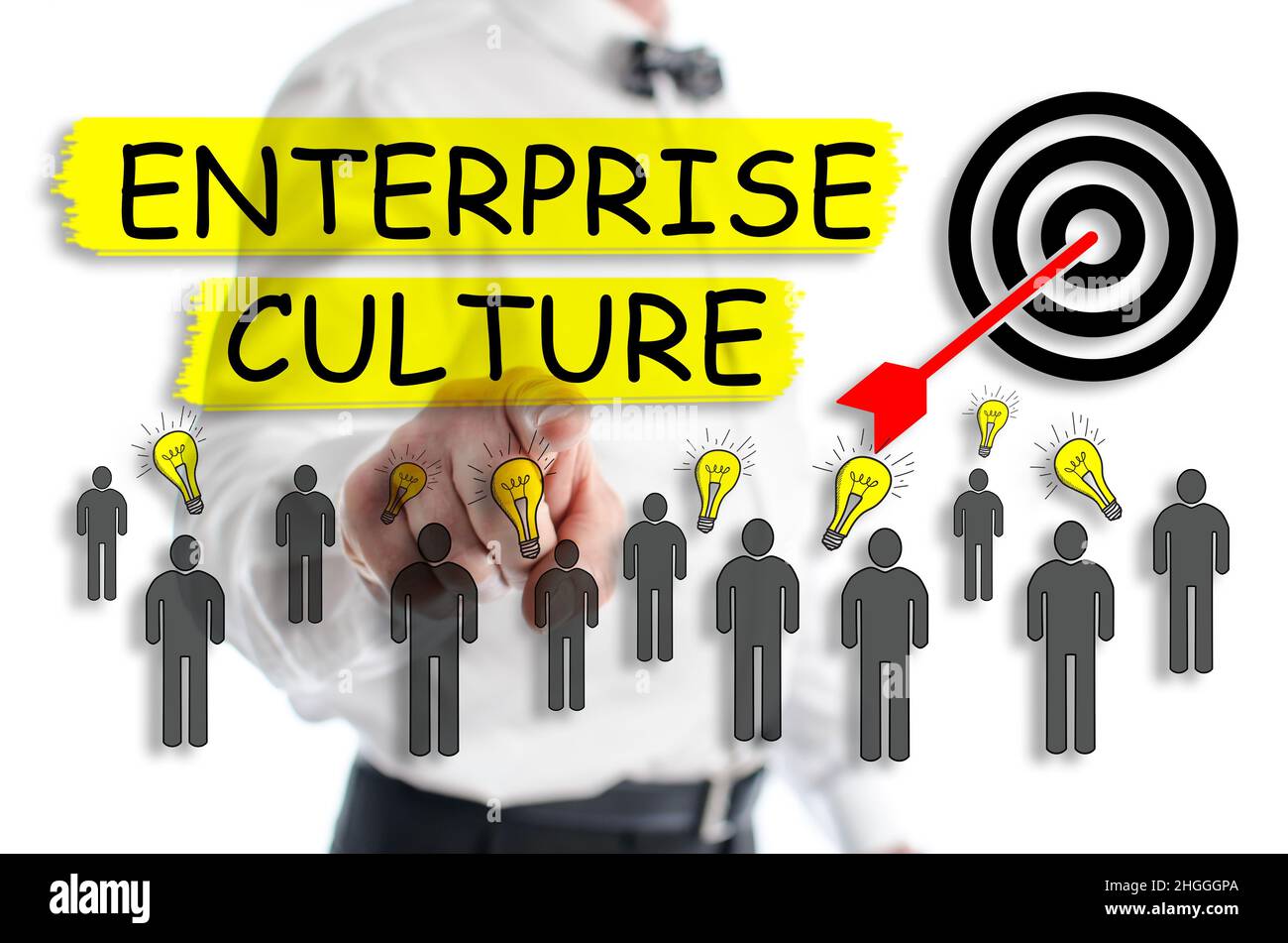 Enterprise culture concept shown by a man in background Stock Photo - Alamy