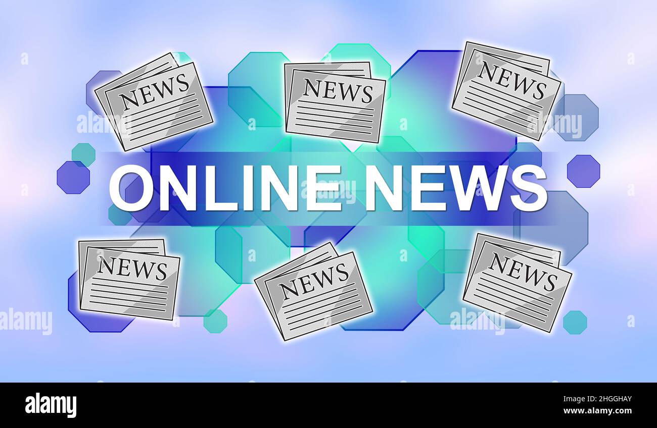Illustration of an online news concept Stock Photo - Alamy
