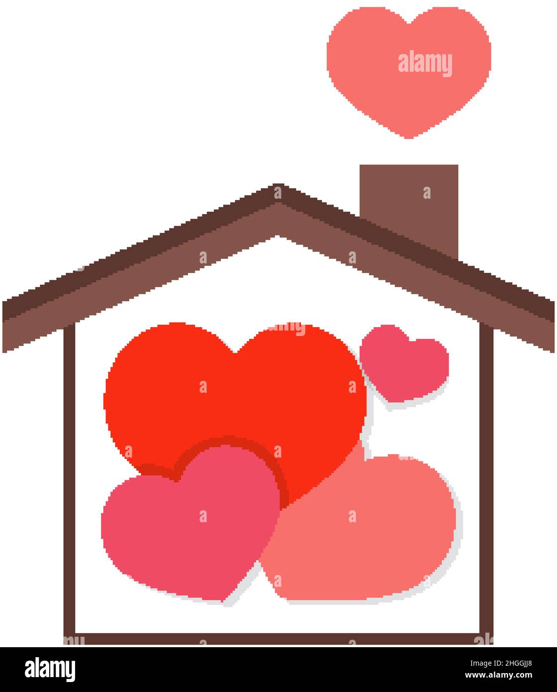 Heart house in flat style illustration Stock Vector Image & Art - Alamy