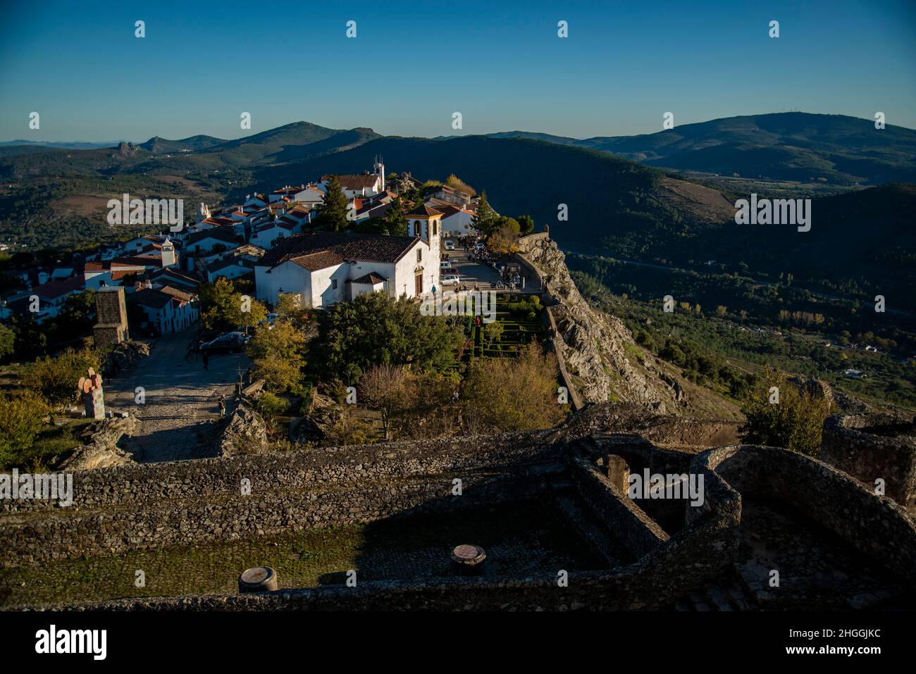 the Fort and Castelo of Marvao with the old Town of the Village of ...