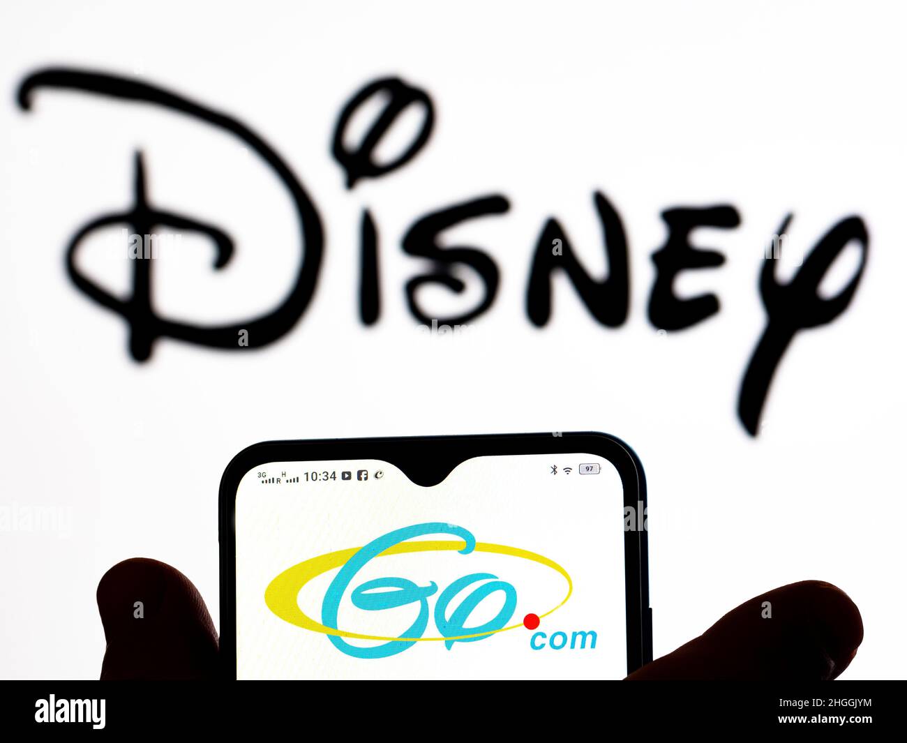 In this photo illustration, the go.com logo is seen displayed on a ...