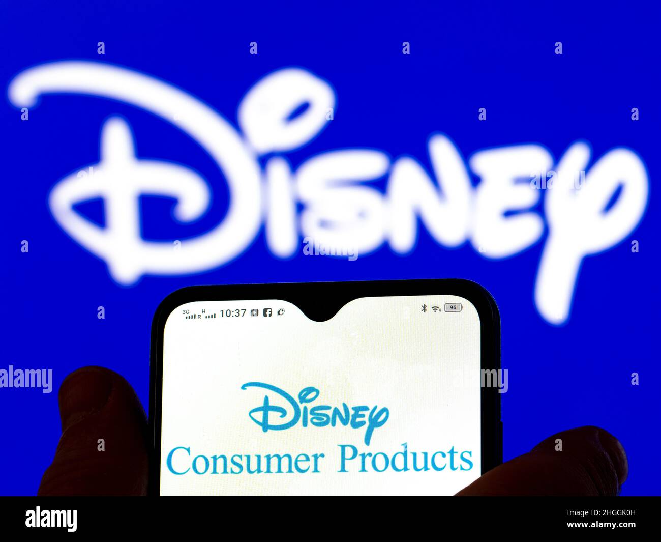 In this photo illustration, the Disney Consumer Products logo is seen ...