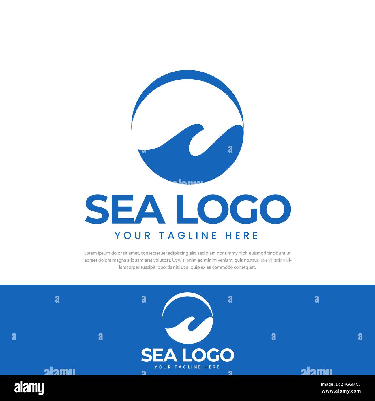 logo illustration abstract sun and sea icon, symbol, design template ...