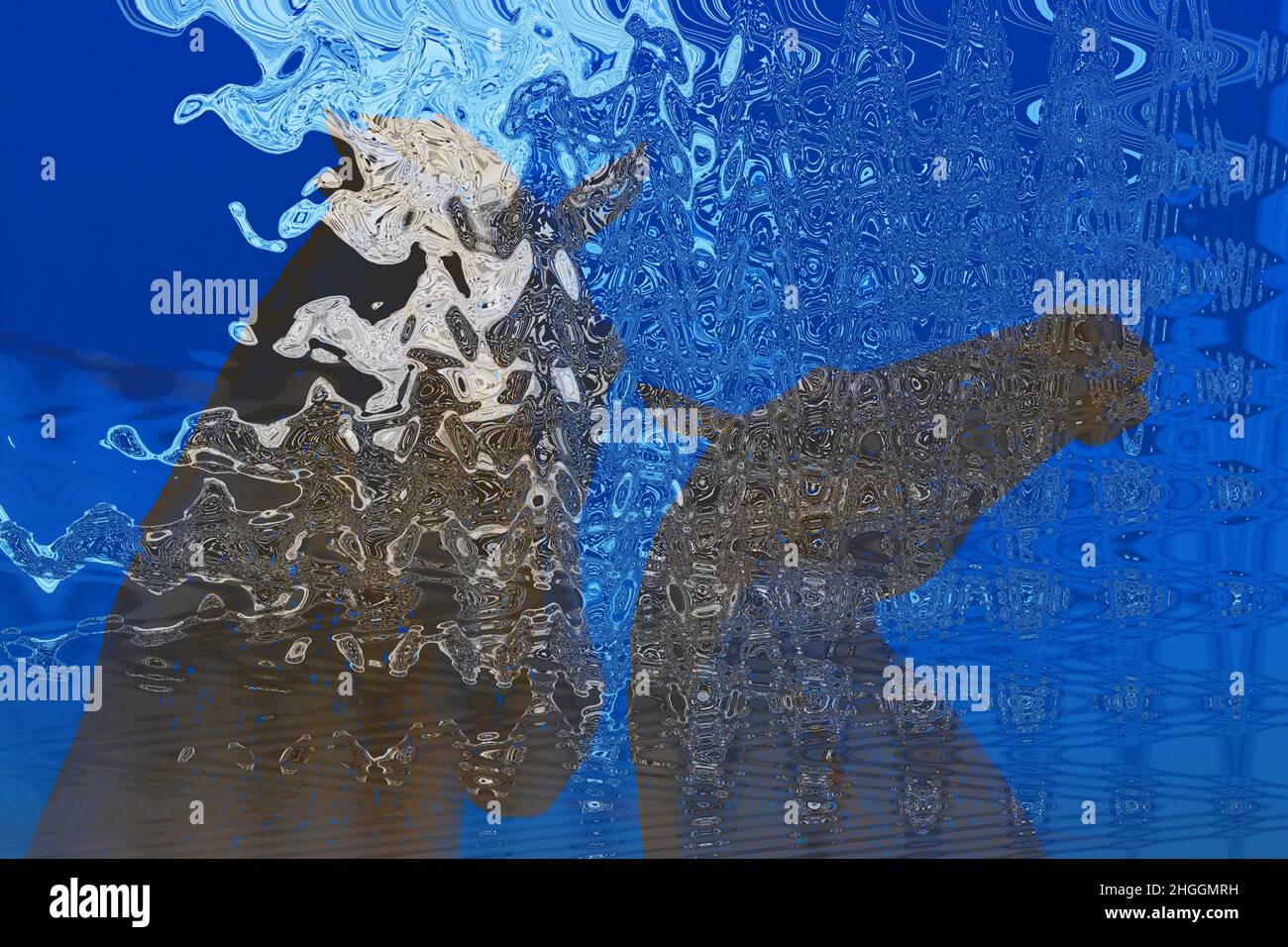 Blue watercolor abstracts hi-res stock photography and images - Alamy