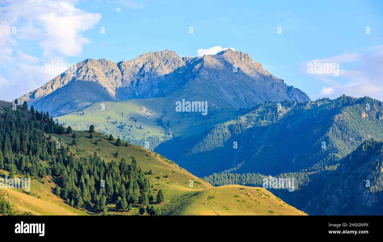 Beautiful mountain and clouds natural landscape in Xinjiang,China Stock ...