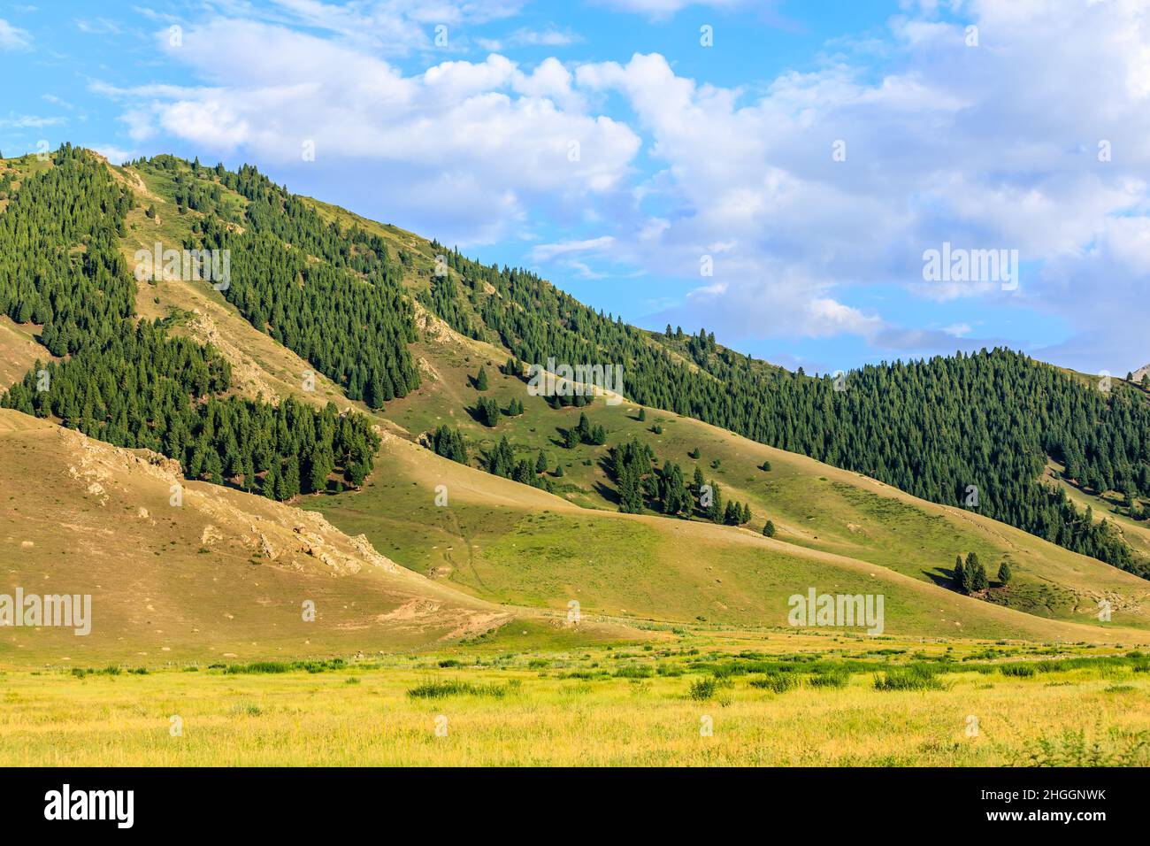 Beautiful mountain and clouds natural landscape in Xinjiang,China Stock ...