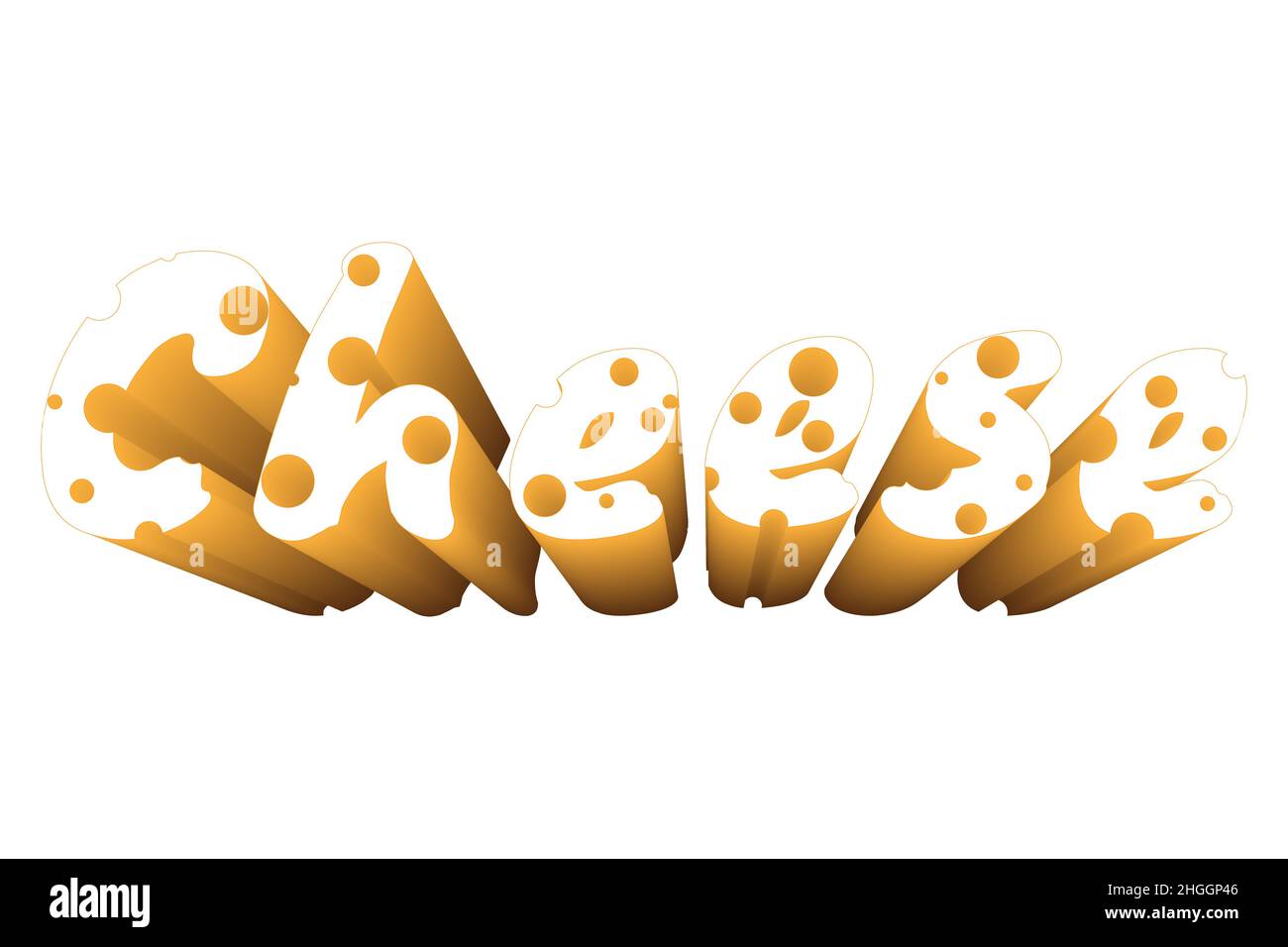 Cheese letters from cheese with holes, a beautiful inscription Cheese ...