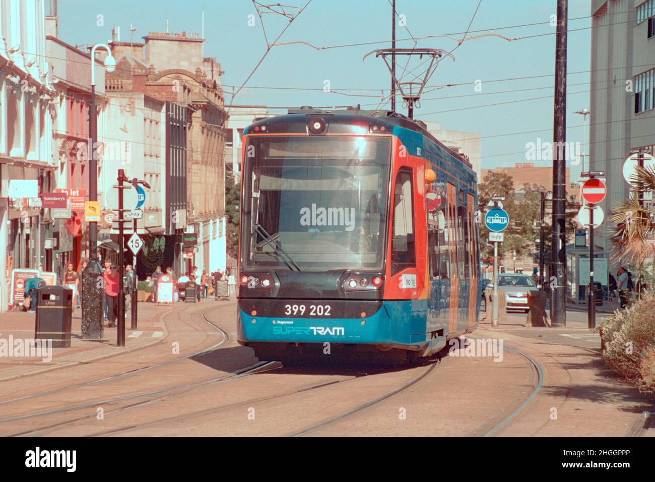 Sheffield, UK - 9 September 2021: A Sheffield tram (SuperTram, Class ...