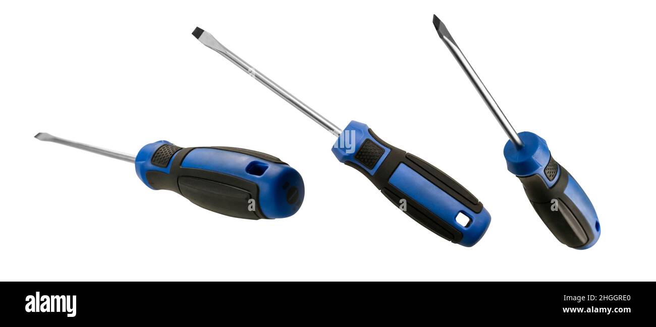 Screwdriver in different angles on a white background Stock Photo - Alamy