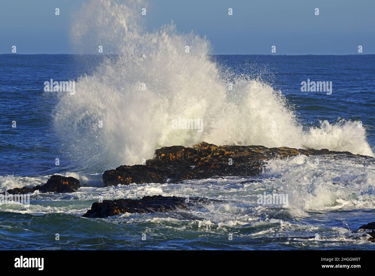 Rough sea at the rocks of Bird Island, South Africa, Western Cape ...