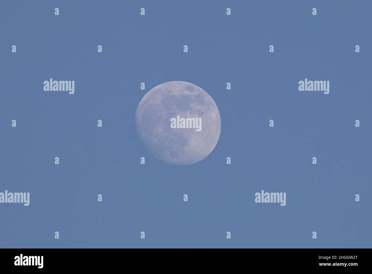 Full moon before sunset in the winter sky Stock Photo - Alamy