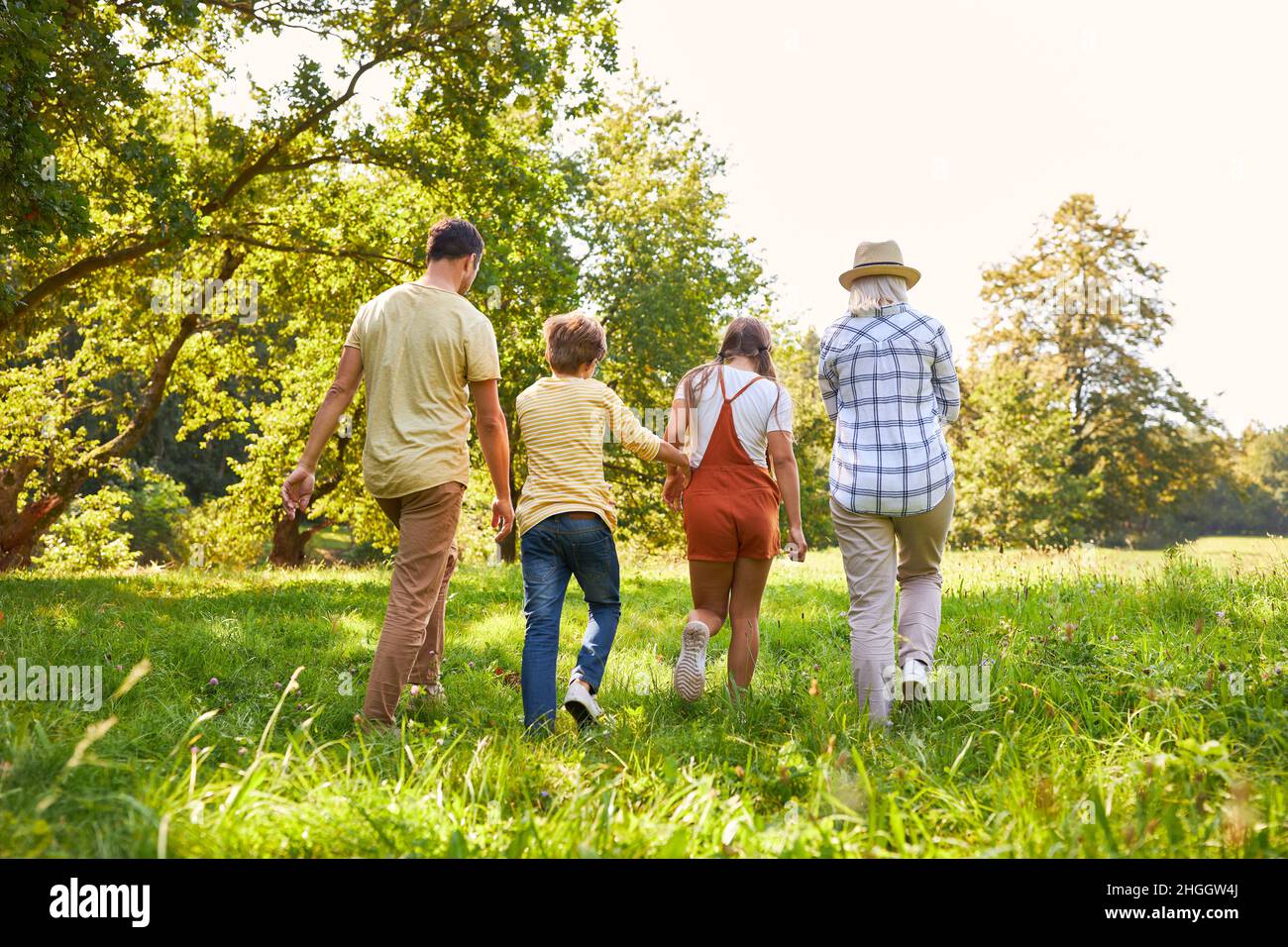 Two children on meadow hi-res stock photography and images - Alamy