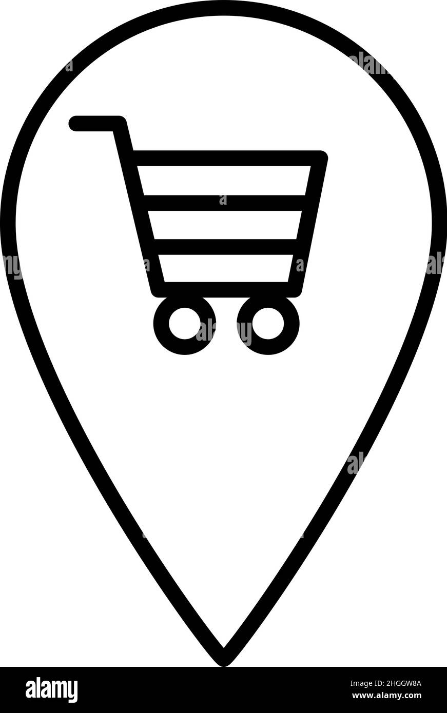 Shopping Cart Location Outline Icon Vector Stock Vector Image & Art - Alamy