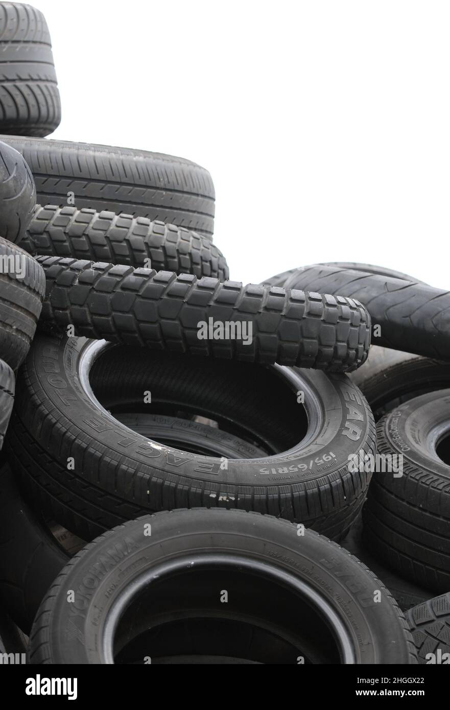 stacked old tyres Stock Photo - Alamy