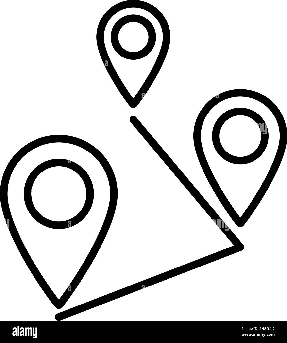 Gps route icon outline hi-res stock photography and images - Alamy