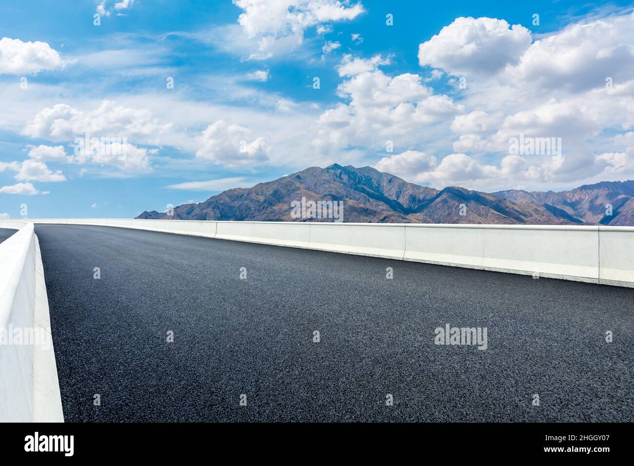 Highway ground and mountain natural scenery under blue sky.Landscape ...