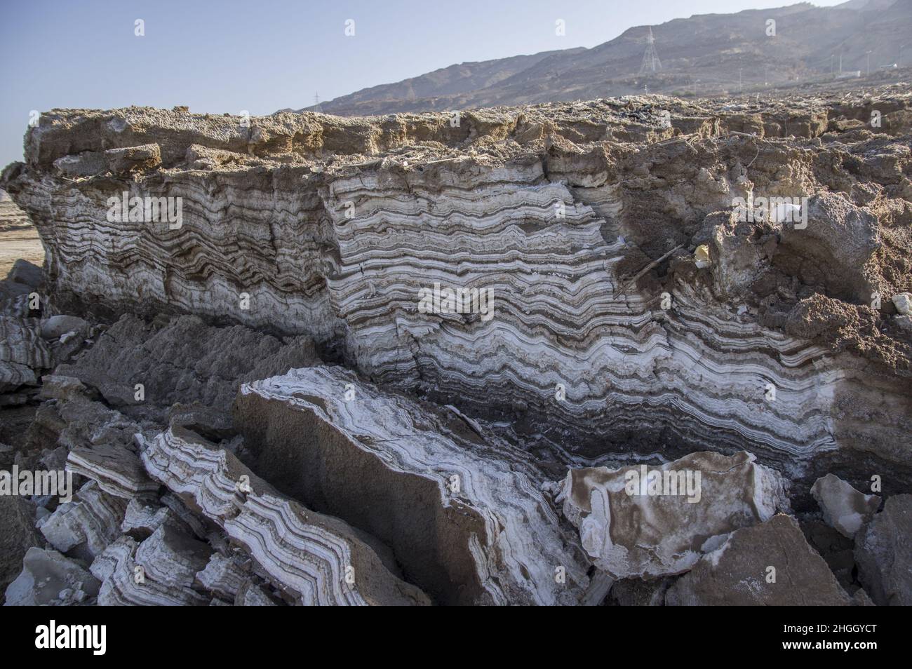 Salt formations at the Dead Sea in Jordan, Middle East. Salt crystals ...