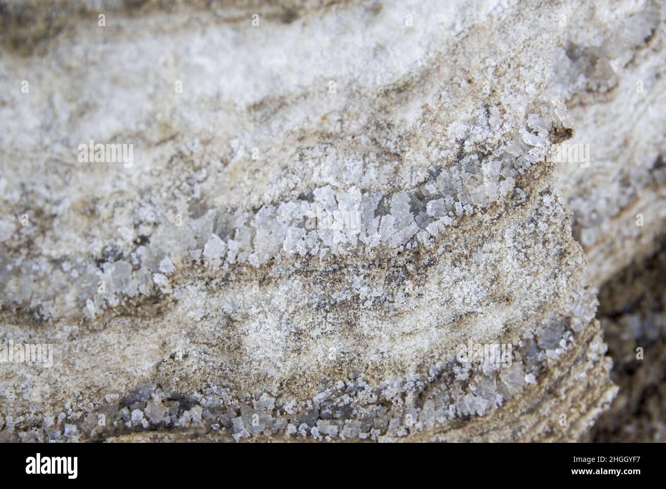 Salt formations at the Dead Sea in Jordan, Middle East. Salt crystals ...