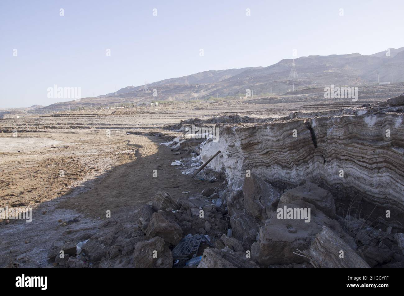 Salt formations at the Dead Sea in Jordan, Middle East. Salt crystals ...