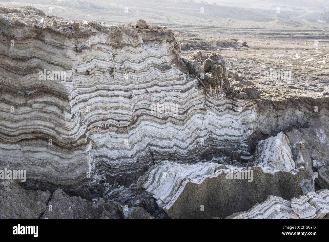 Salt formations at the Dead Sea in Jordan, Middle East. Salt crystals ...