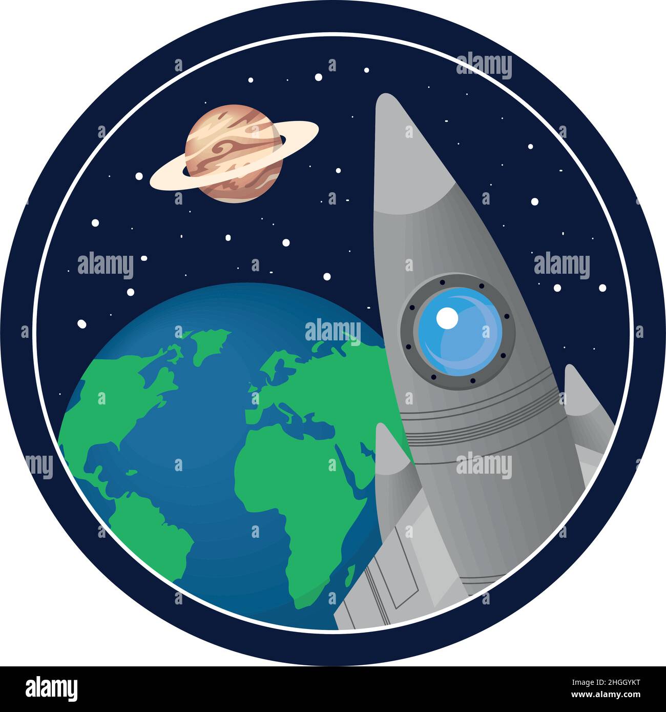 space earth and spaceship Stock Vector Image & Art - Alamy