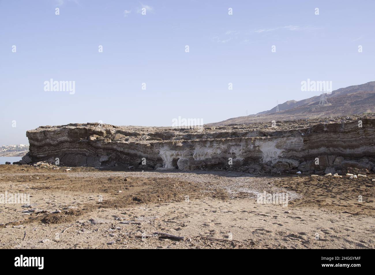 Salt formations at the Dead Sea in Jordan, Middle East. Salt crystals ...