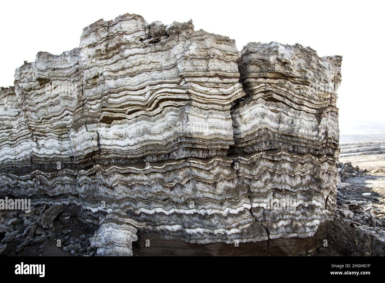 Salt formations at the Dead Sea in Jordan, Middle East. Salt crystals ...