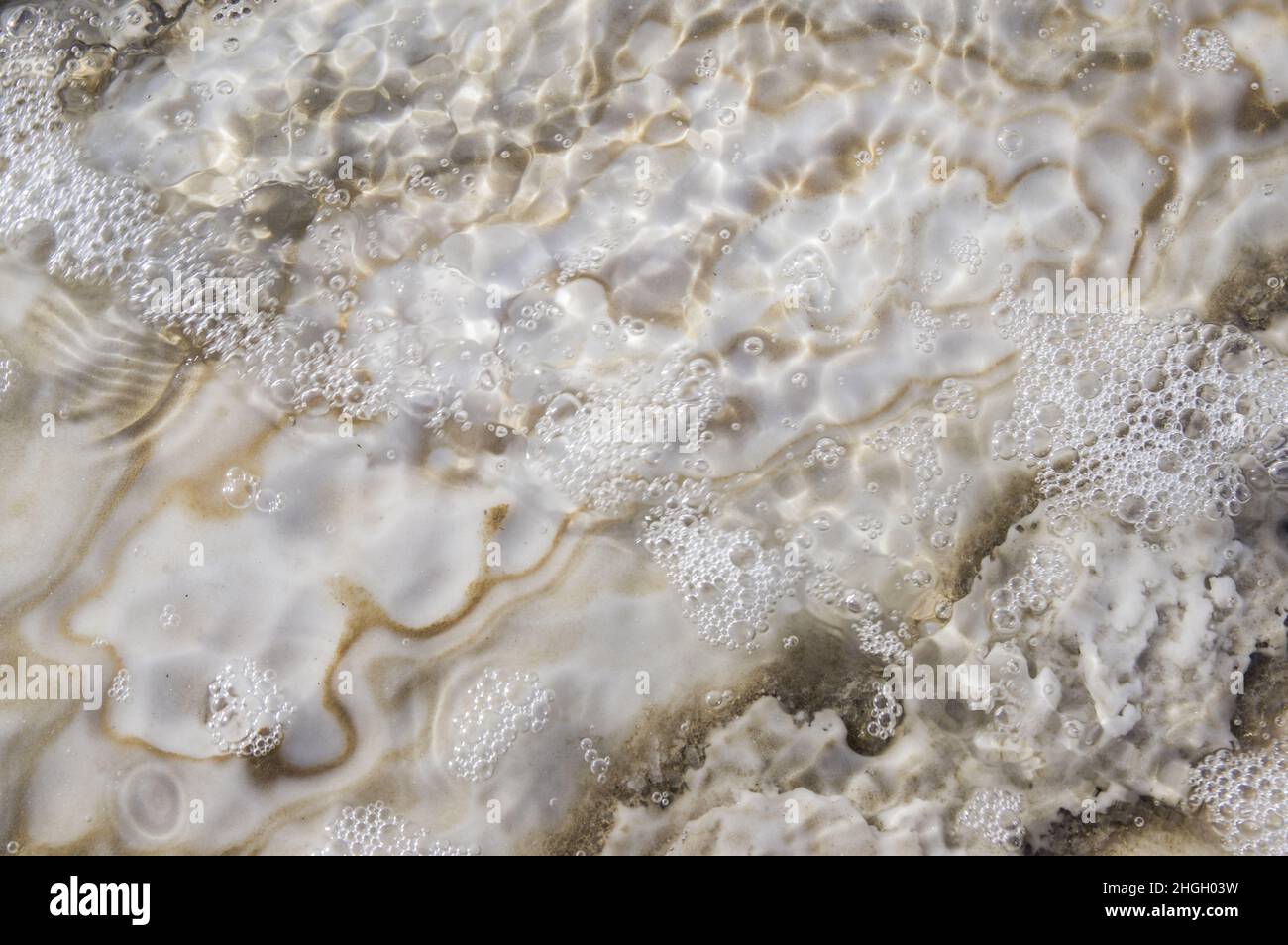 Salt formations at the Dead Sea in Jordan, Middle East. Salt crystals ...