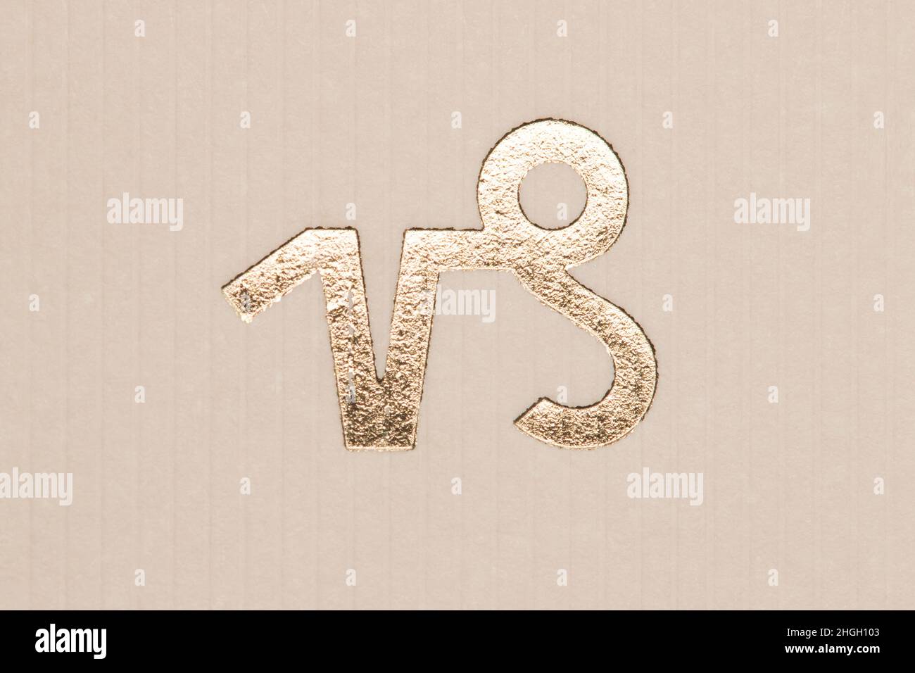 Close up horoscope sign of the zodiac symbol in gold leaf representing ...