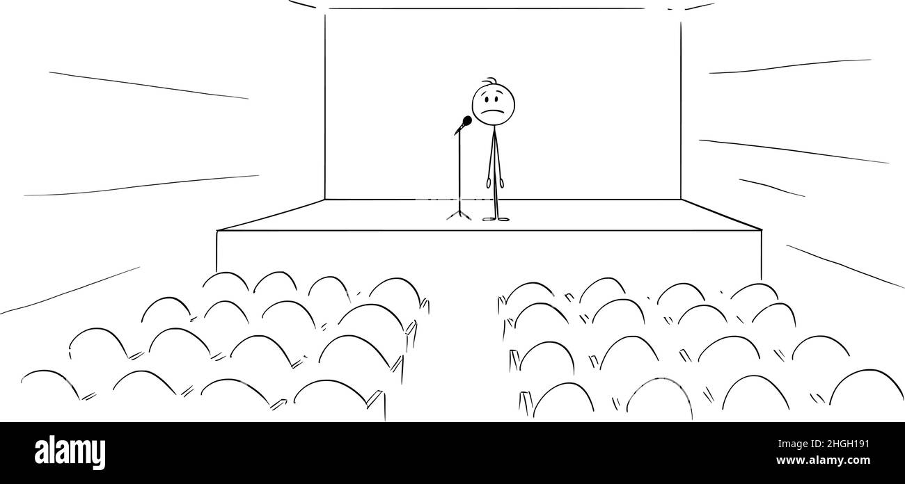 Person, Speaker, Actor, Singer or Businessman Standing in Empty ...