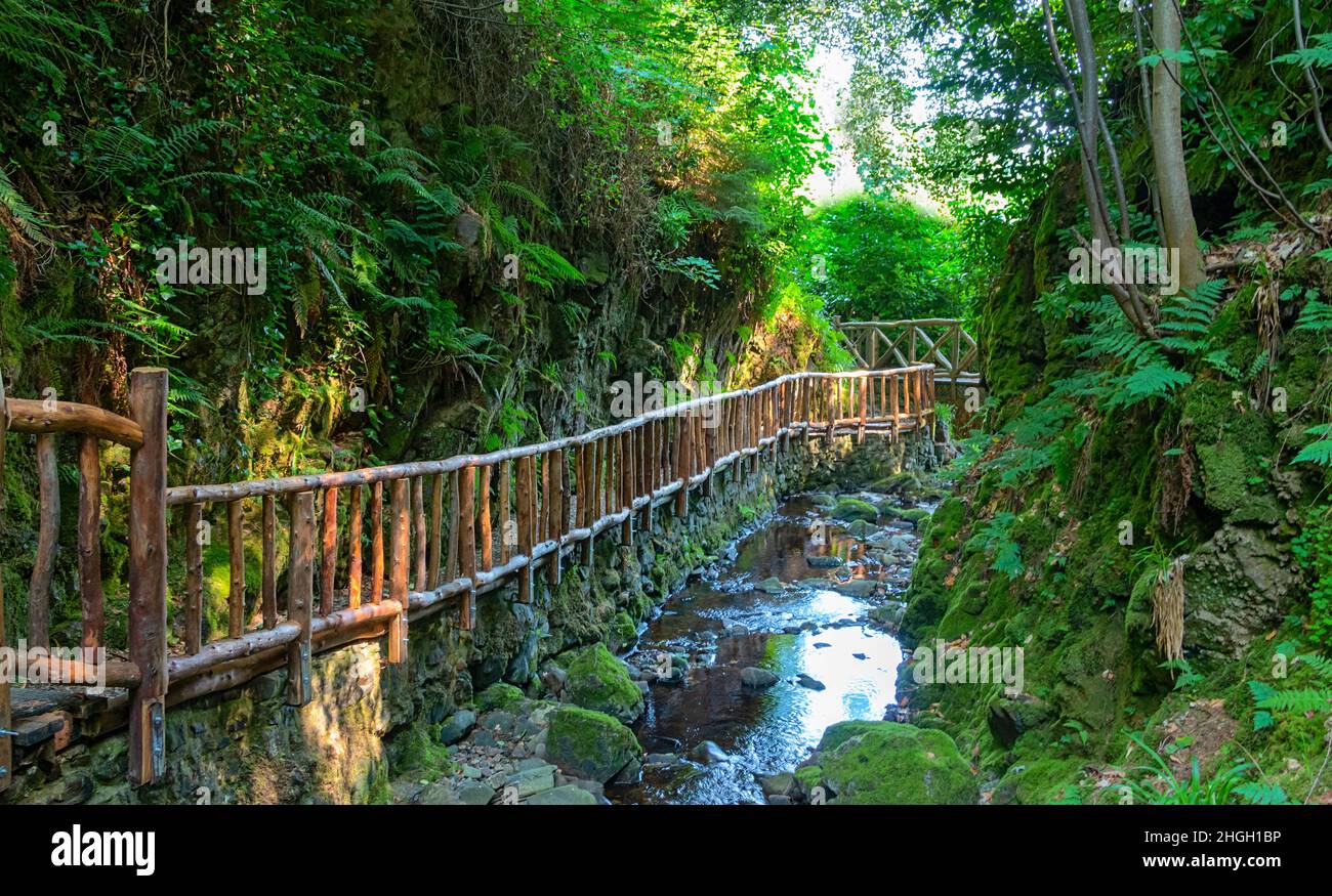 GLEN GRANT DISTILLERY ROTHES MORAY SCOTLAND GARDENS THE GORGE RIVER AND ...