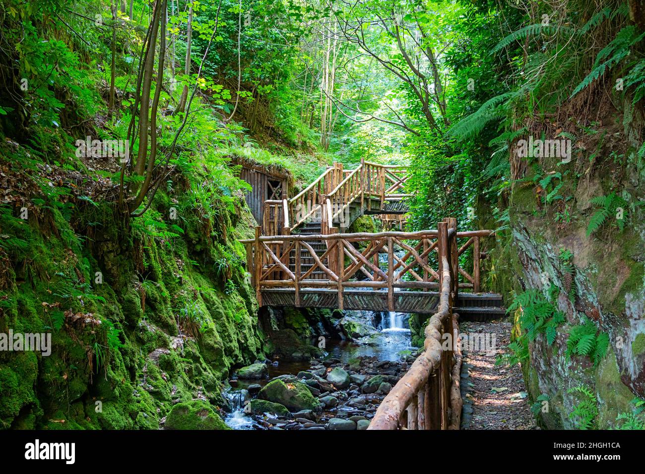 GLEN GRANT DISTILLERY ROTHES MORAY SCOTLAND GARDENS THE GORGE WALKWAY ...