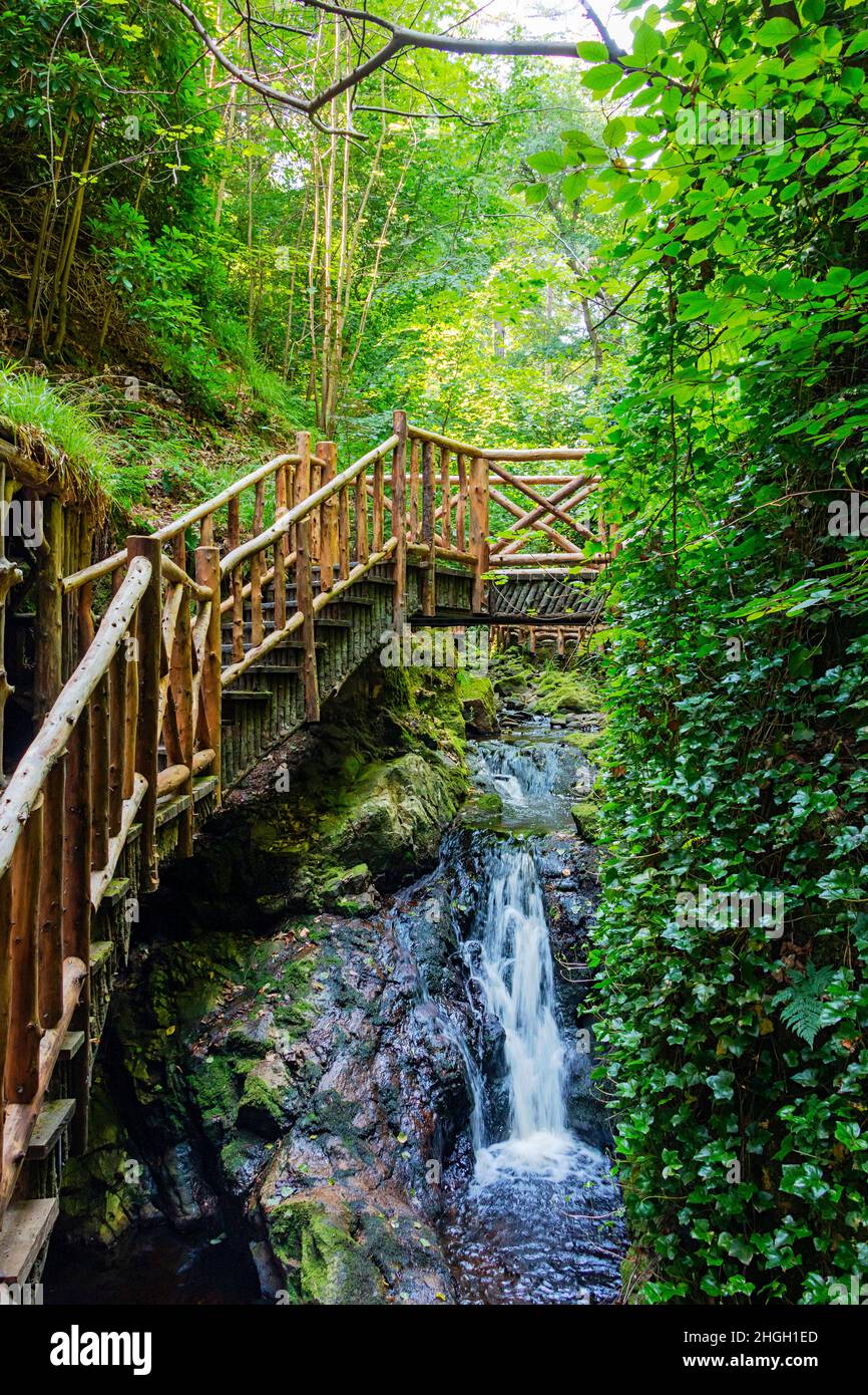 GLEN GRANT DISTILLERY ROTHES MORAY SCOTLAND GARDENS THE GORGE WATERFALL ...