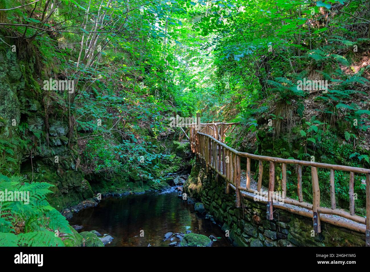 GLEN GRANT DISTILLERY ROTHES MORAY SCOTLAND THE GARDENS RIVER AND PATH ...