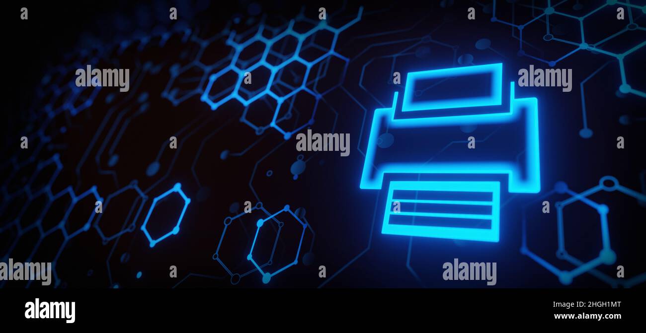 printer digital technology futuristic background Stock Photo - Alamy