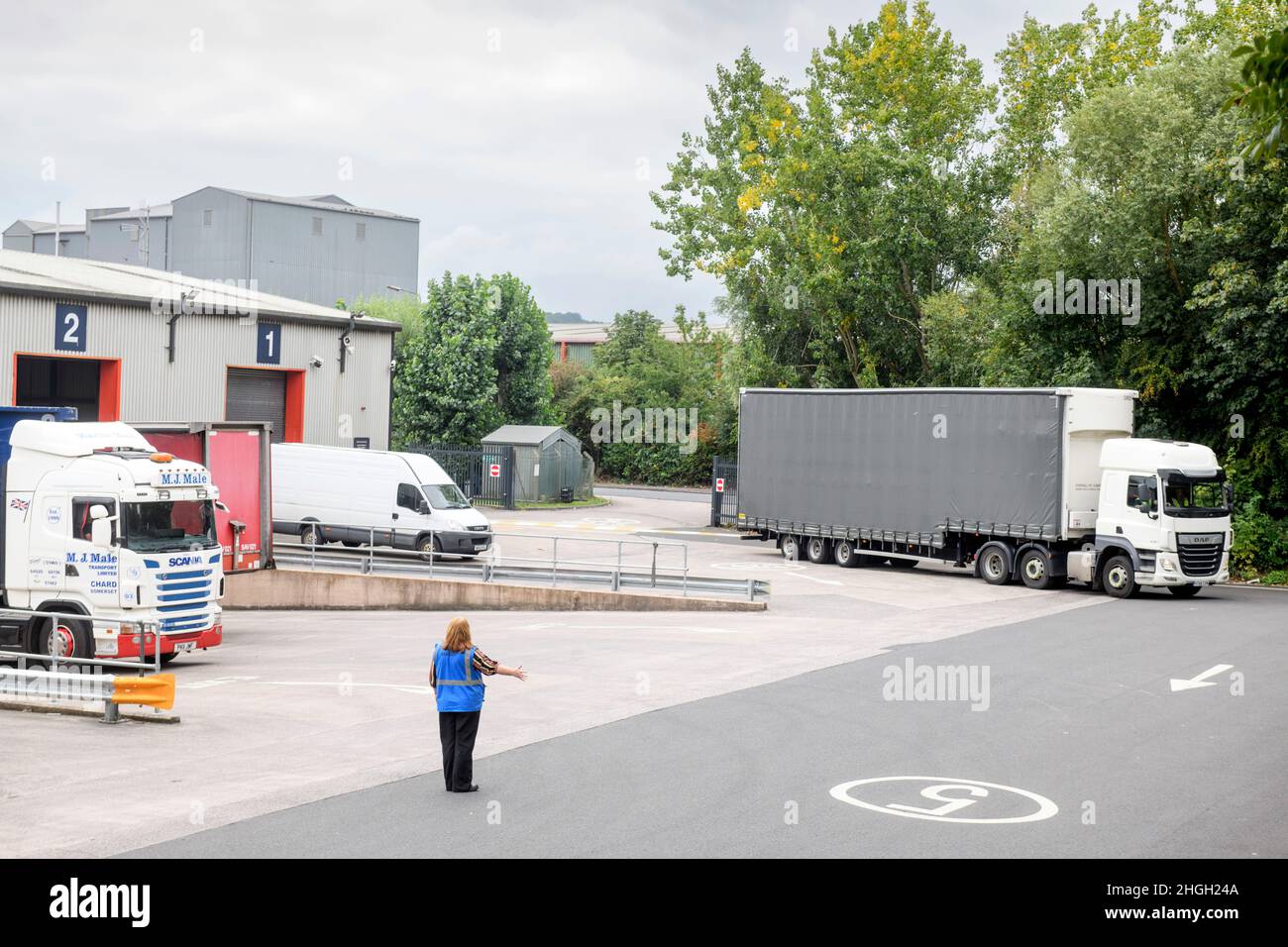 An HGV1 driver and instructor during a training session, UK Stock Photo ...