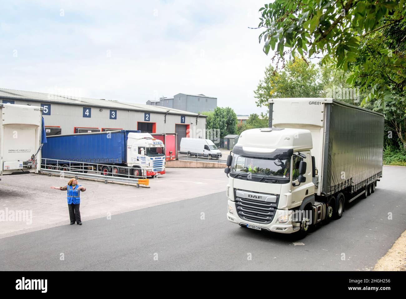 An HGV1 driver and instructor during a training session, UK Stock Photo ...