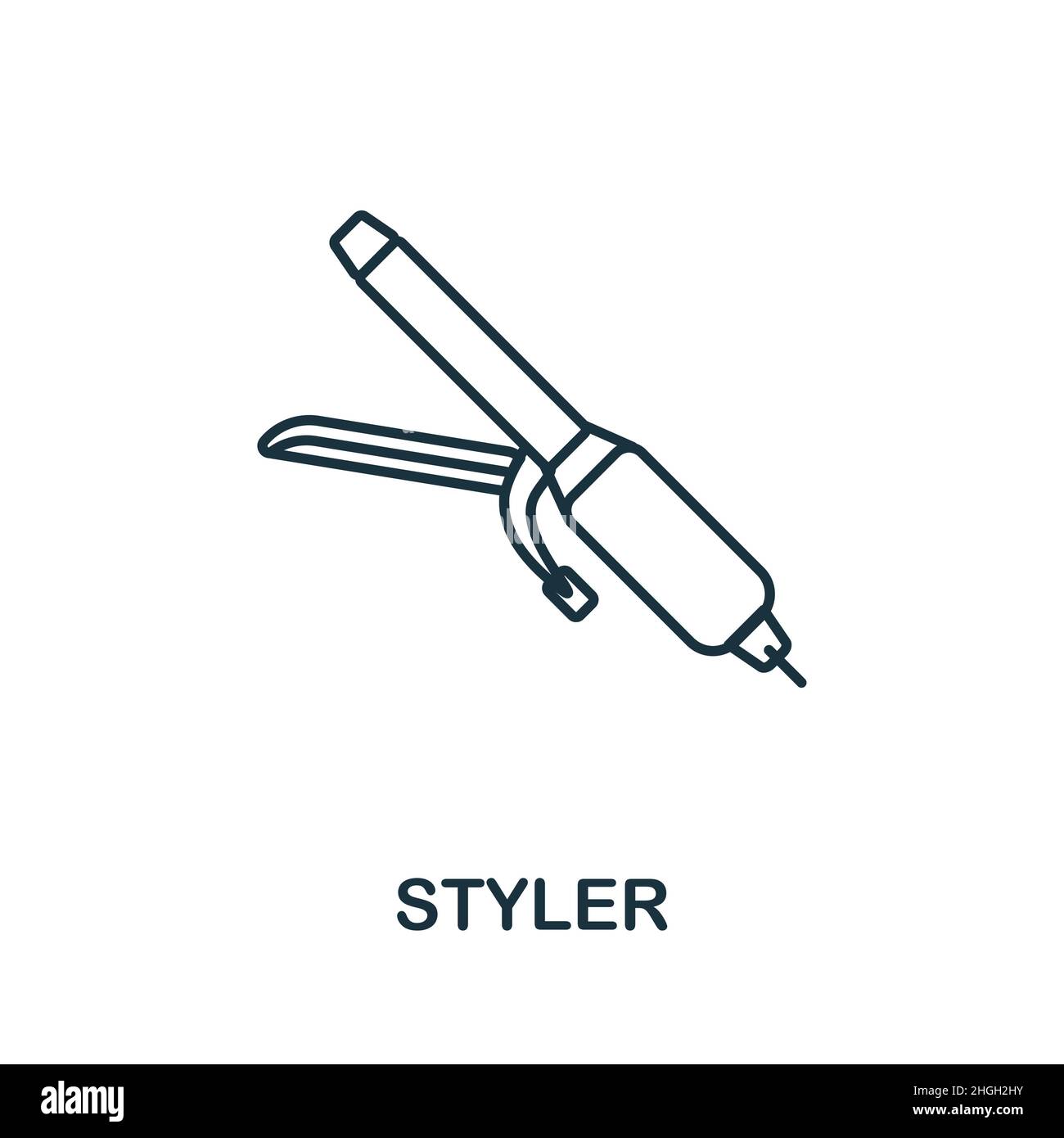 Styler icon. Line element from hairdresser collection. Linear Styler ...