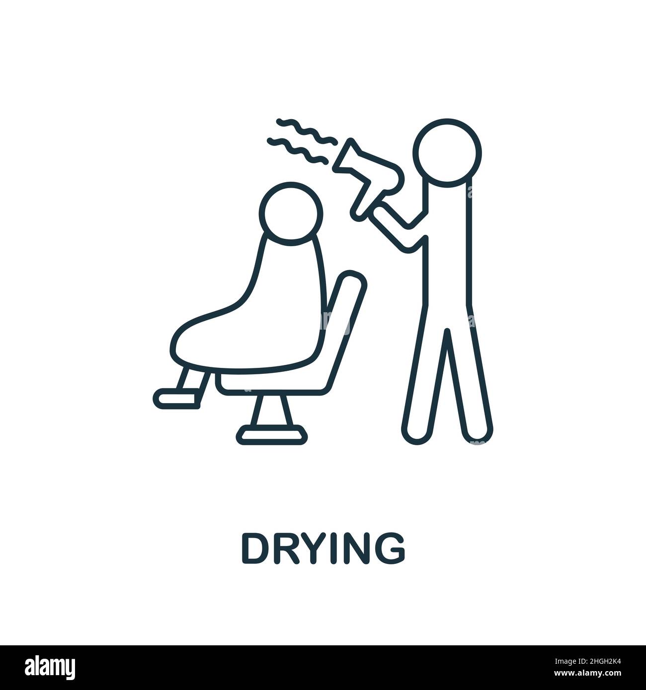 Drying icon. Line element from hairdresser collection. Linear Drying ...
