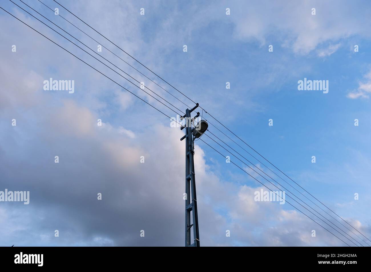 Electric pole and wires Stock Photo - Alamy