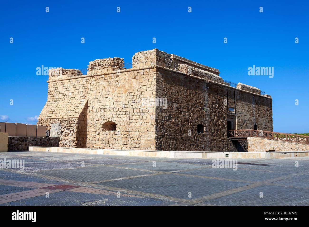 Paphos Castle (Pafos) in Cyprus which is a Byzantine fort in the city ...