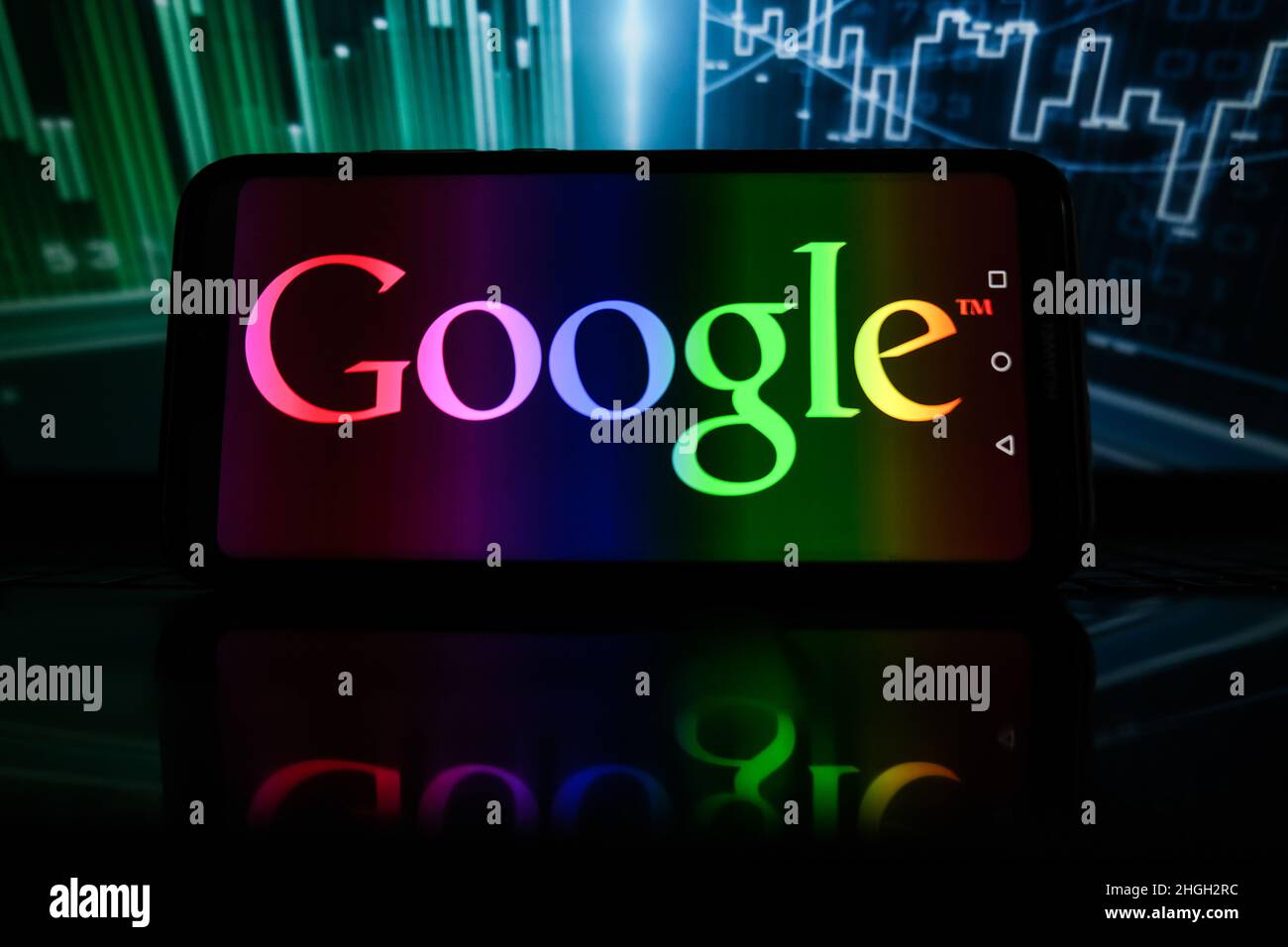 In this photo illustration, a Google logo is displayed on a smartphone ...