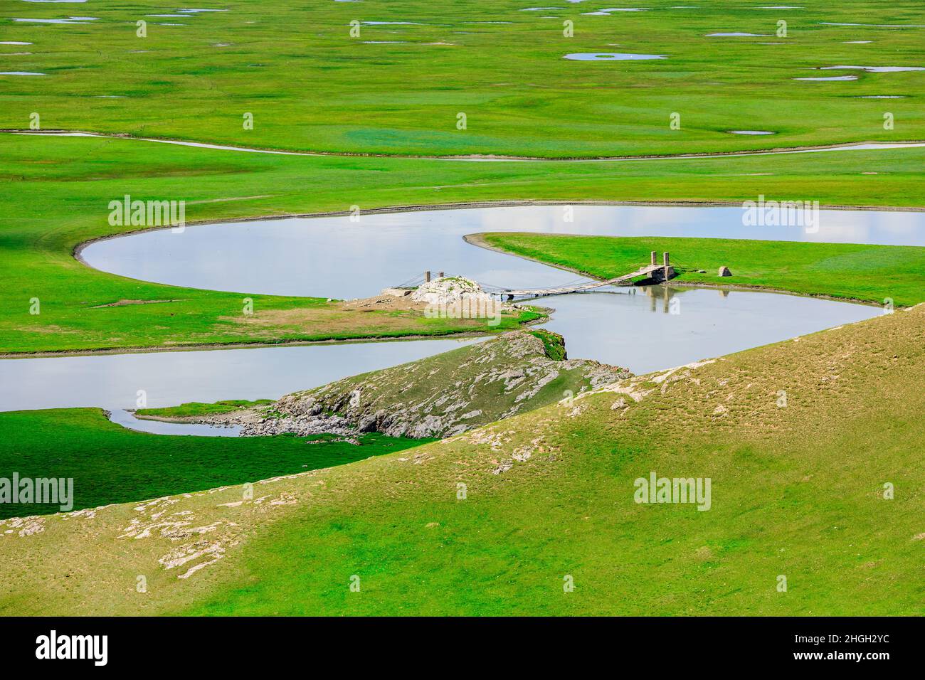 Bayinbuluke grassland natural scenery in Xinjiang,China.Beautiful ...