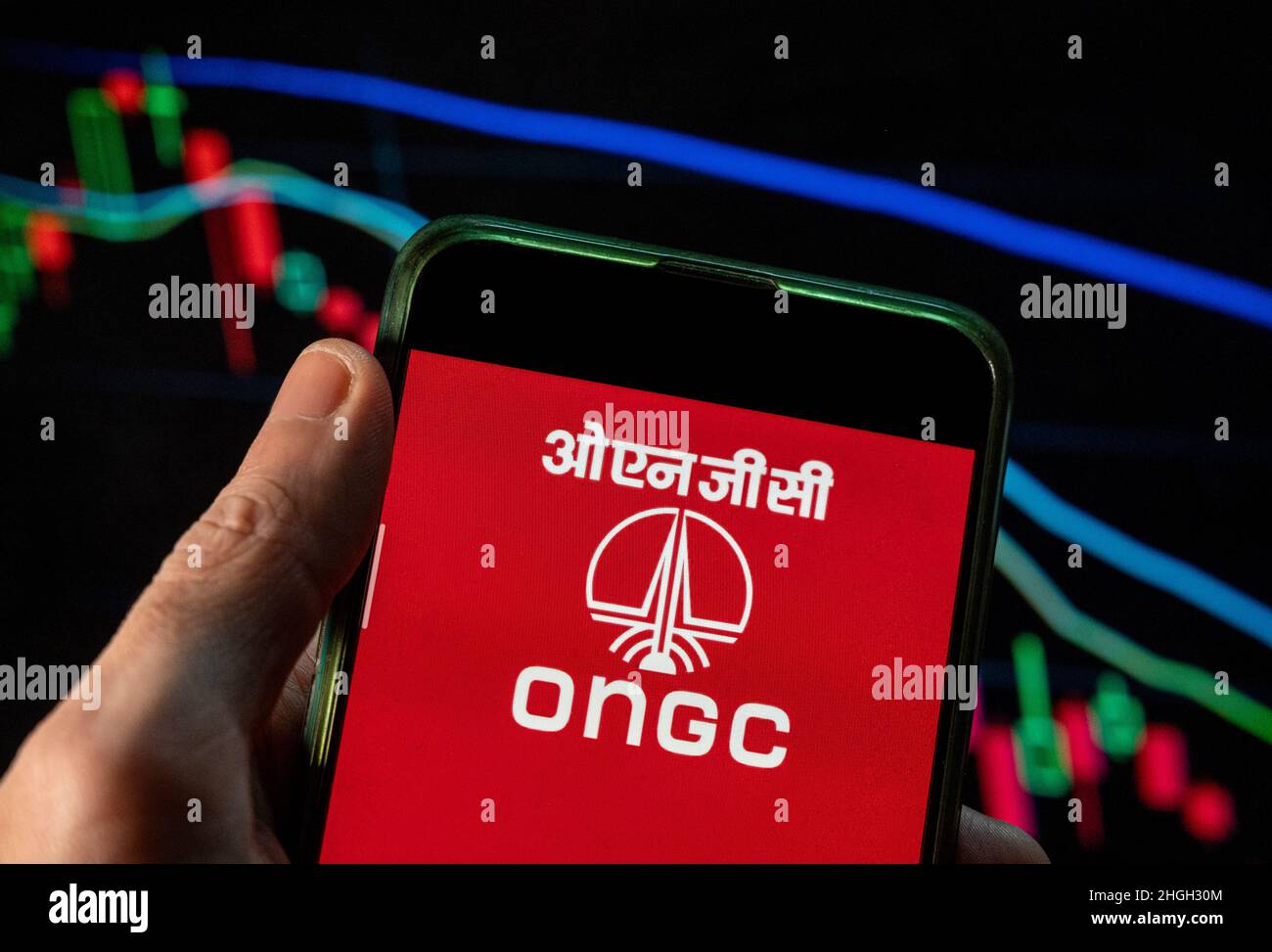 In this photo illustration the Indian Multinational Crude Oil and Gas ...