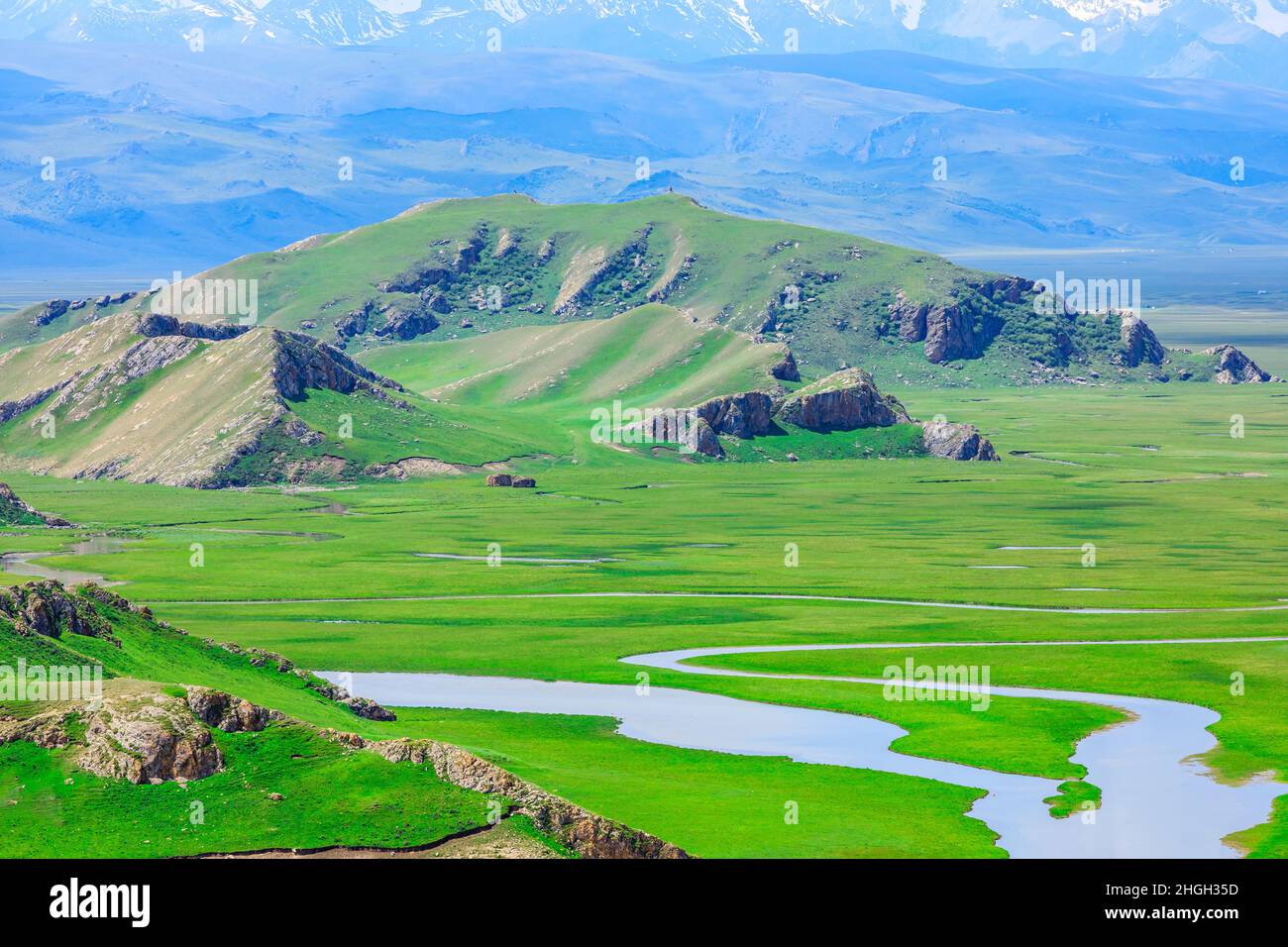 Bayinbuluke grassland natural scenery in Xinjiang,China.Beautiful ...