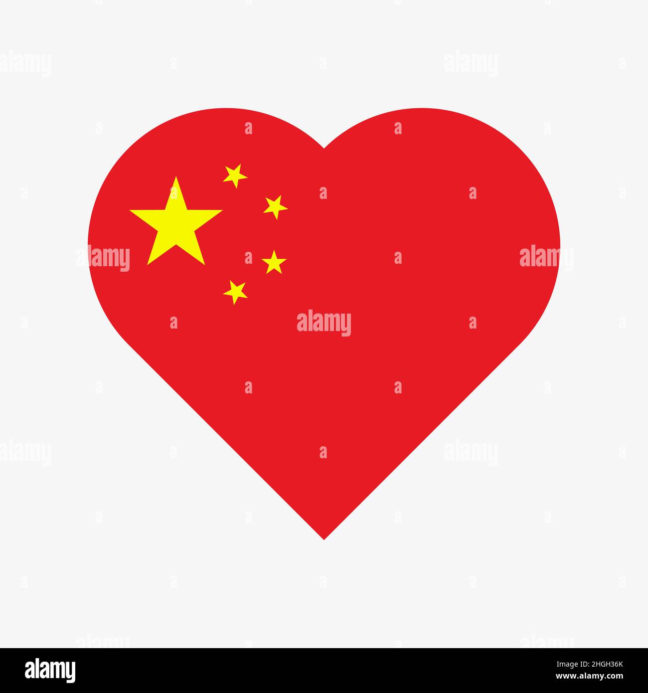 China flag in heart Stock Vector Images - Alamy