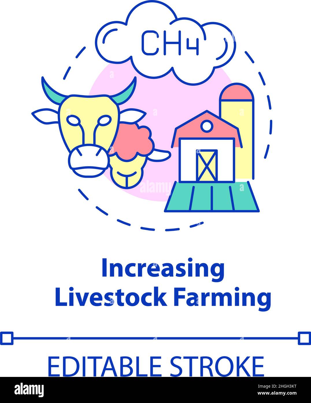 Increasing livestock farming concept icon Stock Vector Image & Art - Alamy