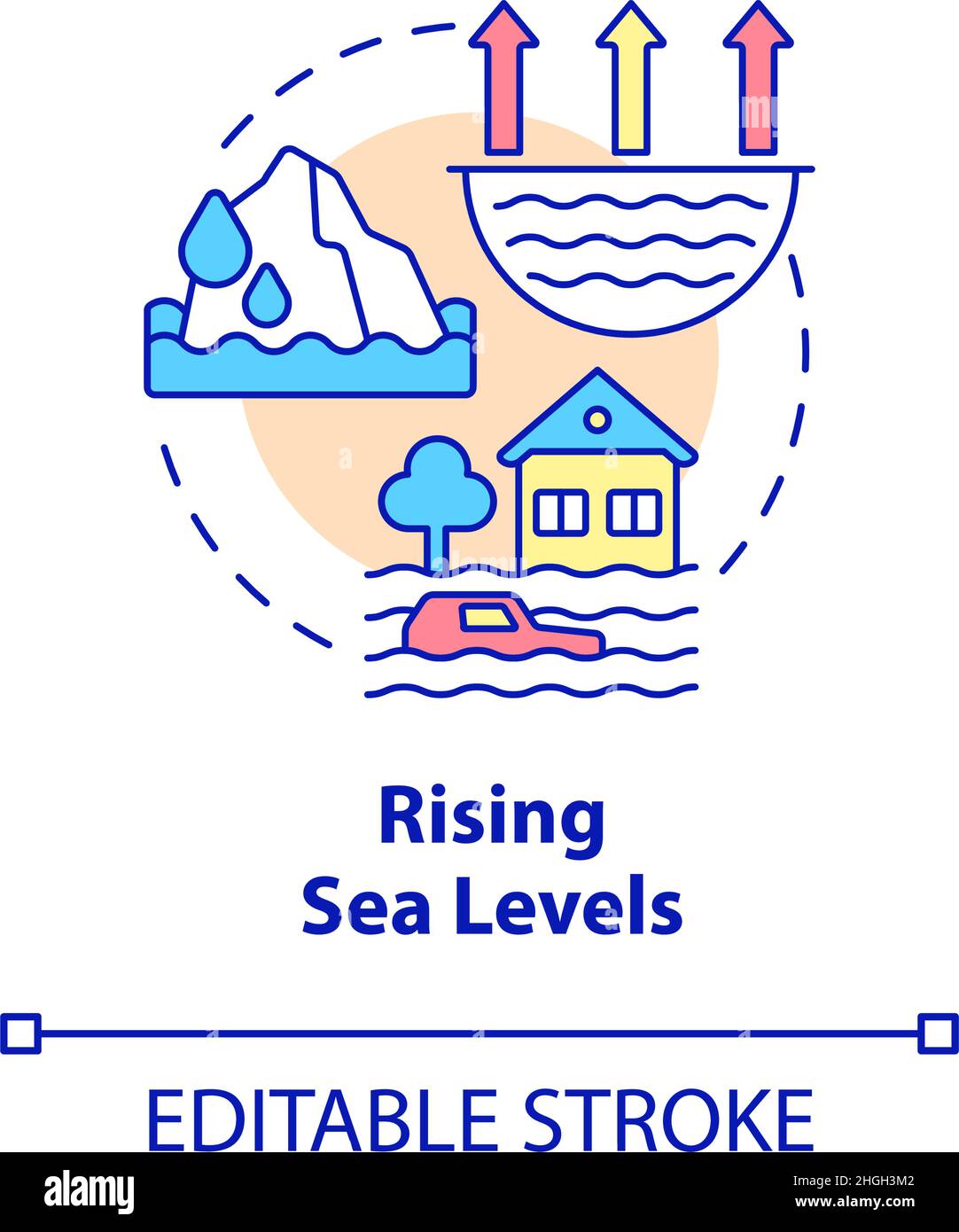 Rising sea levels concept icon Stock Vector Image & Art - Alamy