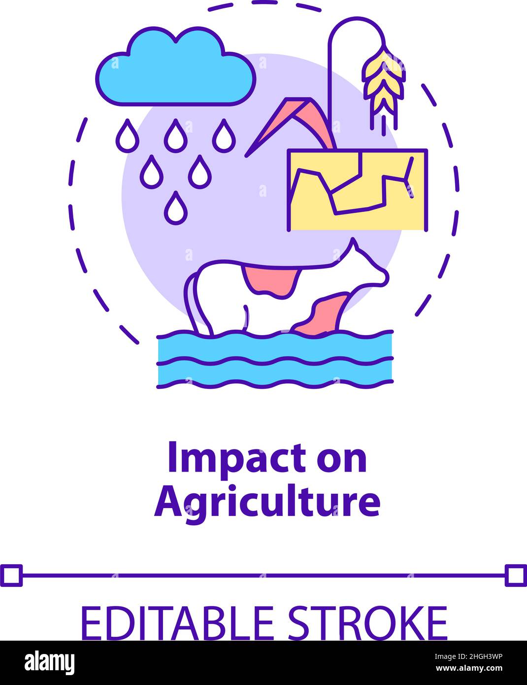 Impact on agriculture concept icon Stock Vector Image & Art - Alamy
