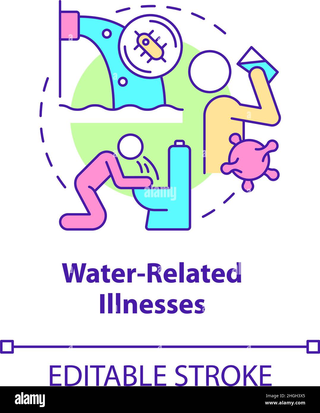 Water related illnesses concept icon Stock Vector Image & Art - Alamy